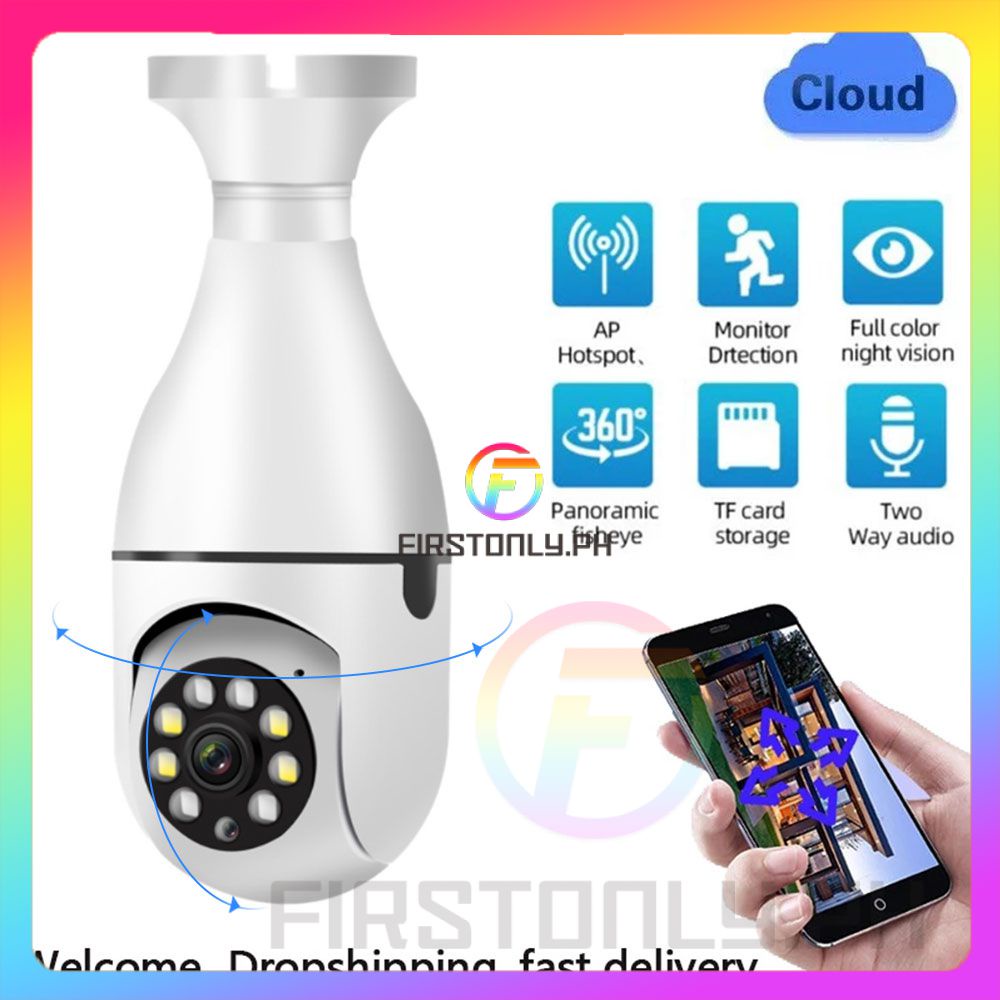 E27 Hd 1080P 360° Panoramic Camera Wireless Wifi Ip Camera Remote Smart ...