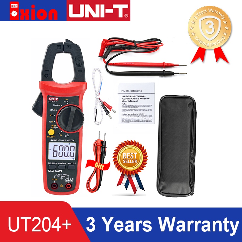 UNI-T UT204+Clamp Meter NCV,400-600A with Temperature Test Auto,UT204 ...