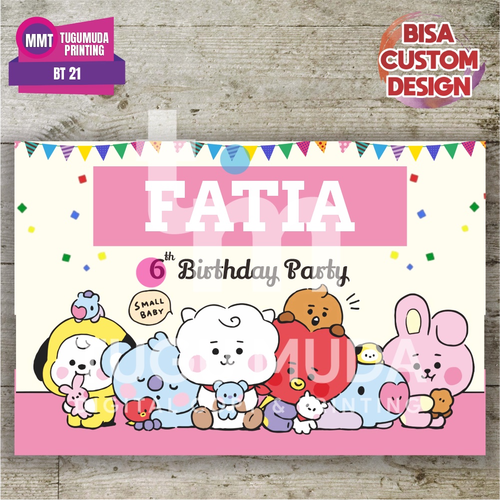 Print Banner|Backdrop|Children's Birthday/Birthday Banner - BT21 CHIBI ...