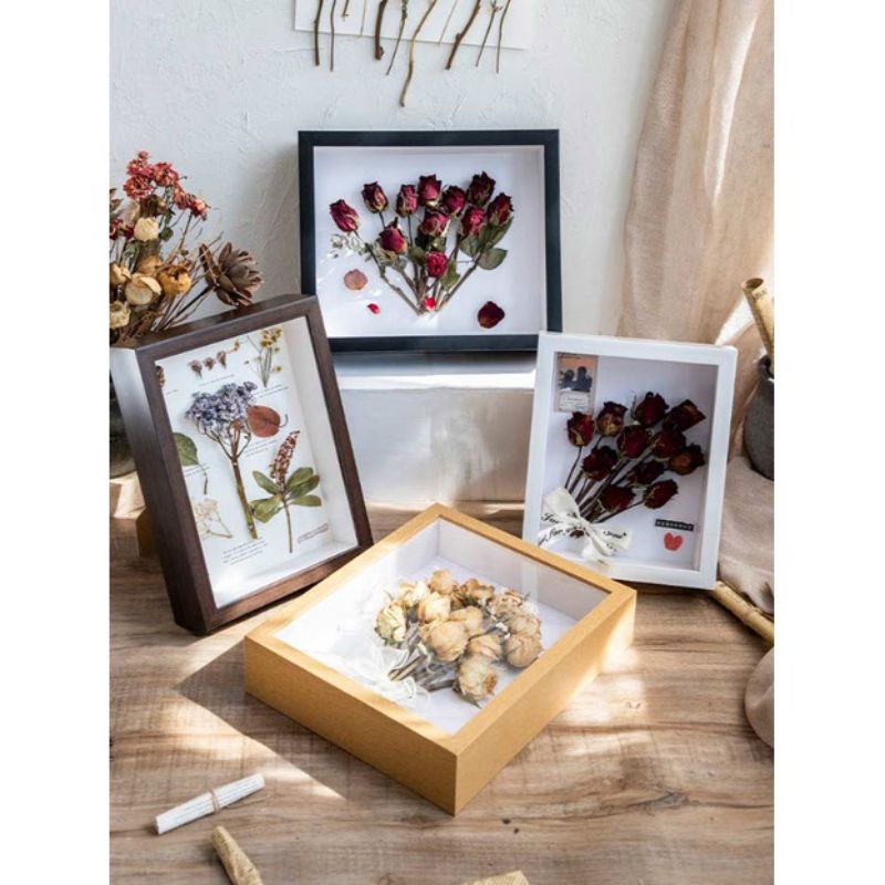 Hallow Box 6inch-A4 Size DIY Wooden Flower Frame Hollow Frame Photo ...