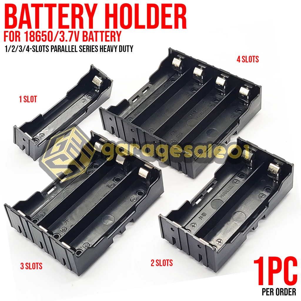 18650 Cell Battery Holder Case 1/2/3/4 Slots Series Parallel 3.7V Heavy ...