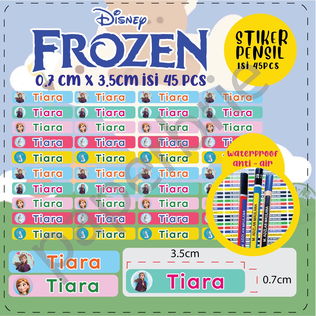 Children's Name Label Stickers - Pens, Pencils, Crayons Frozen Motifs ...