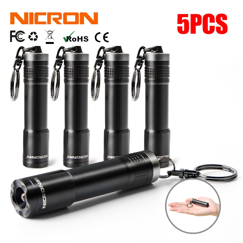 NICRON Flashlight N1 5pcs set 100 Lumes Brightness 37M Beam Distance ...