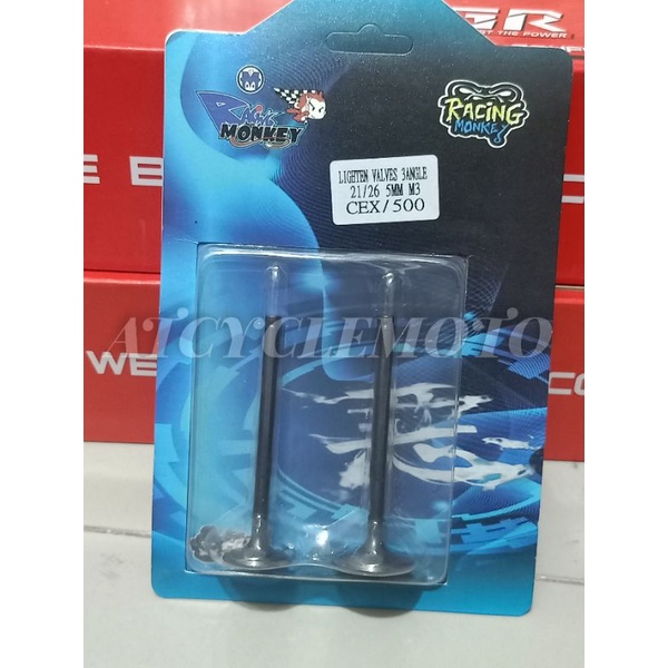 RACING MONKEY LIGHTEN VALVES 5MM 3 ANGLE 21/26 FOR MIO I 125/ MIO M3 ...