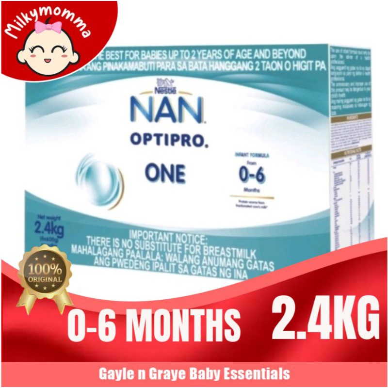 Nan Optipro One 0-6 Months 2.4KG | Shopee Philippines