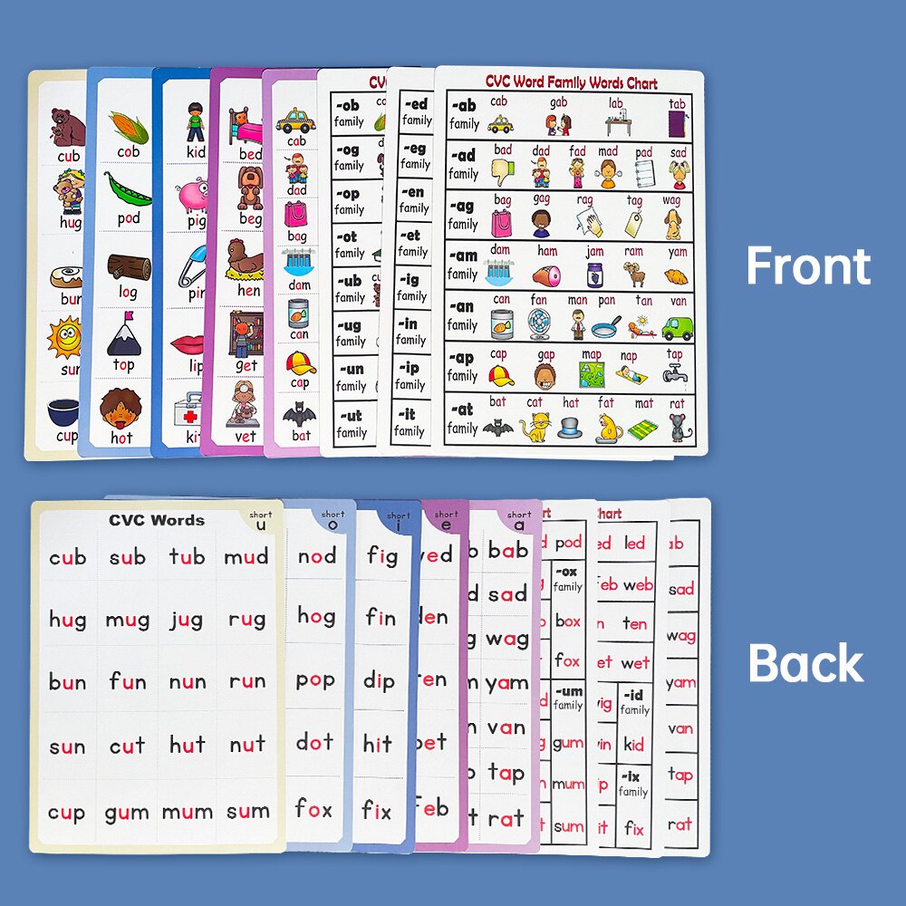 Full Set of Phonics CVC Words Flashcards+ Workbooks+Posters Language ...