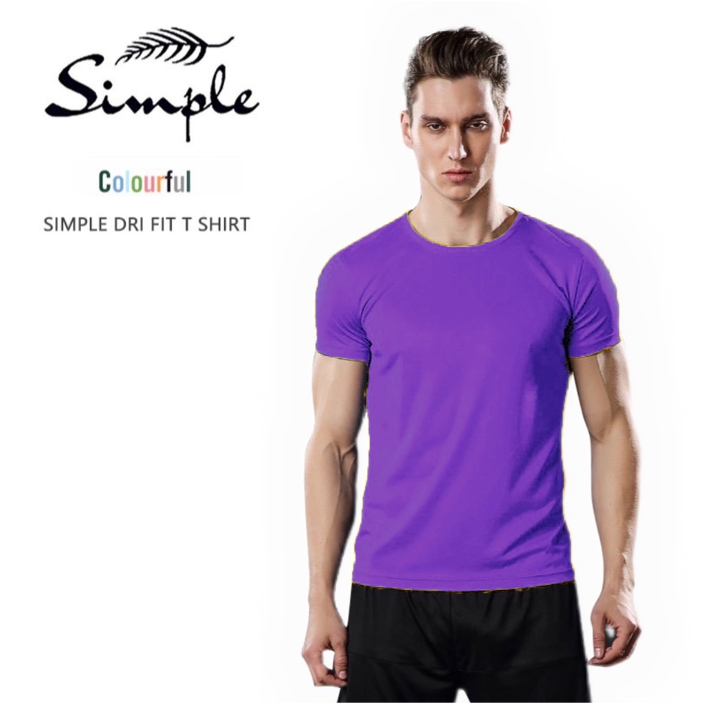 SIMPLE drifit t-shirt Unisex VIOLET color round neck T-shirt | Shopee ...