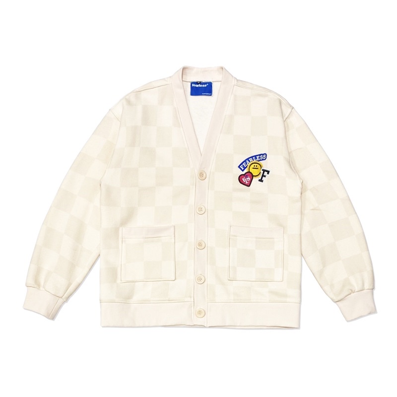 Jacket Fearless cream checkered Cardigan | Shopee Philippines