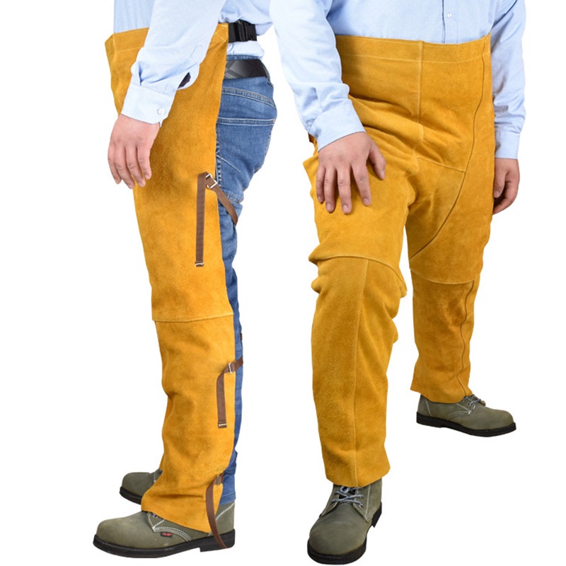Welding Leather Split Leg Apron Heavy Duty Spark Flame Heat Resistant ...