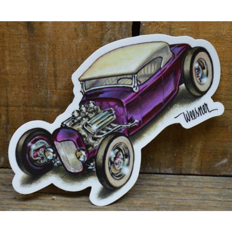 1932 FORD ROADSTER STICKER HOT ROD KEITH WEESNER ART DECAL HEMI SCTA ...