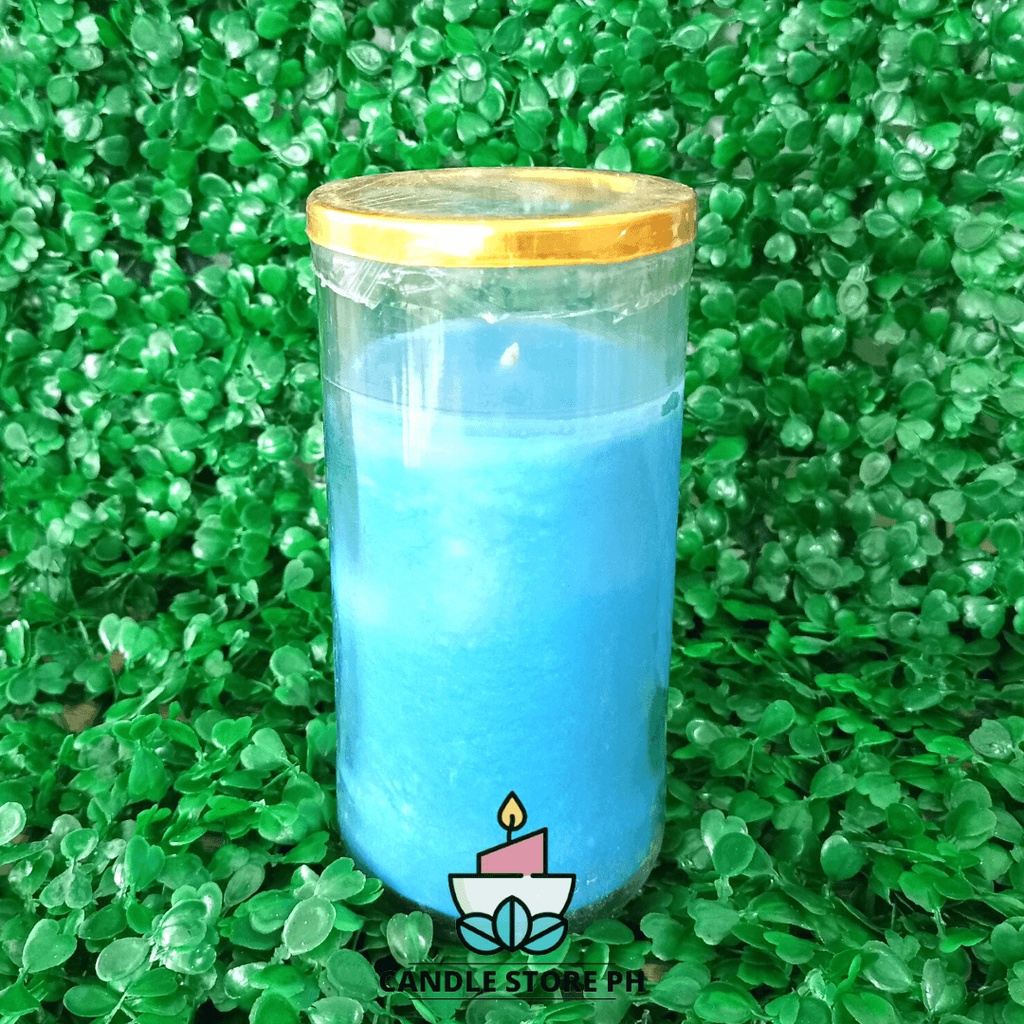 GC85 Colored Large Glass Candle with Colored Lid Plain Smokeless Altar ...
