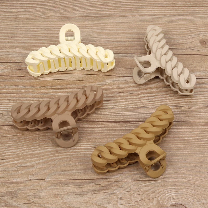 Frosted Oversized Personality Chain Back Of Head Hair Clamp Hair ...
