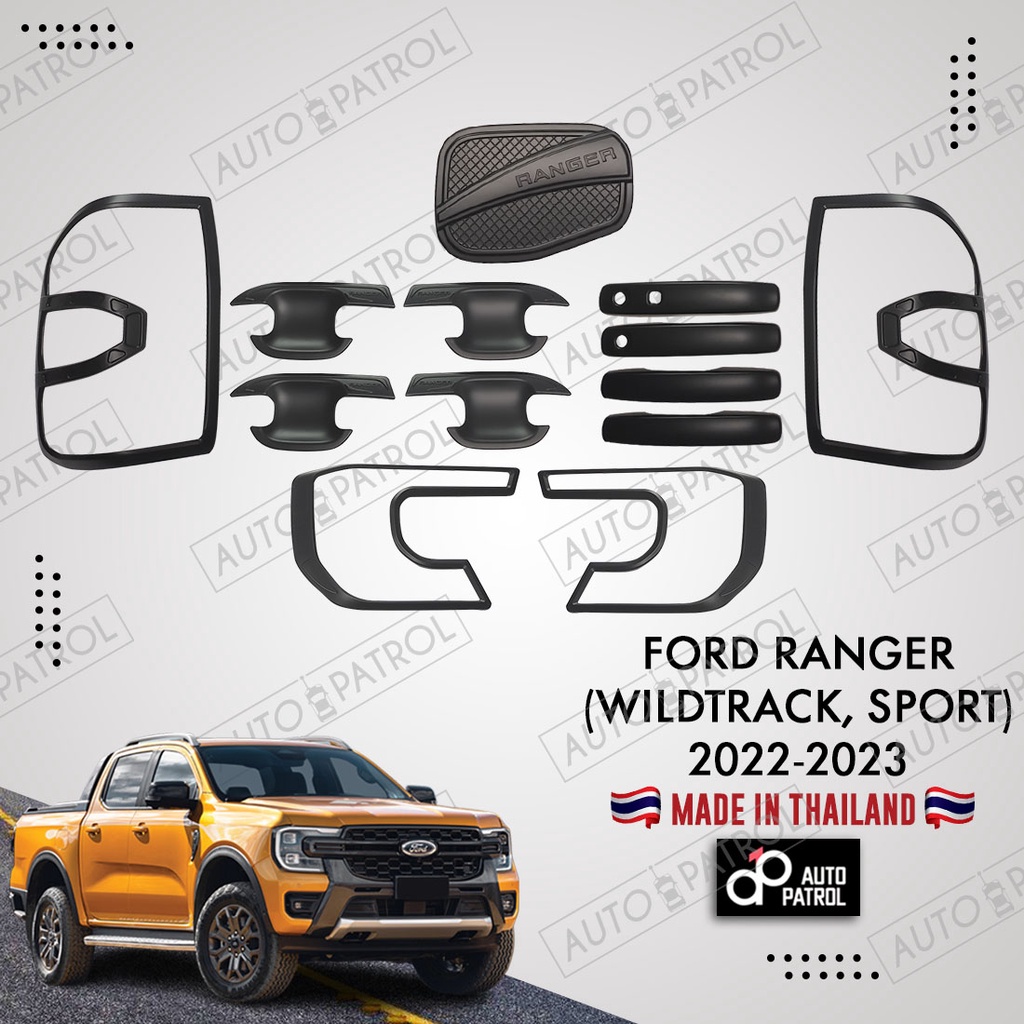 FORD RANGER 2022-2023 (WILDTRAK,SPORT) - Combo Set Garnish Matte black ...