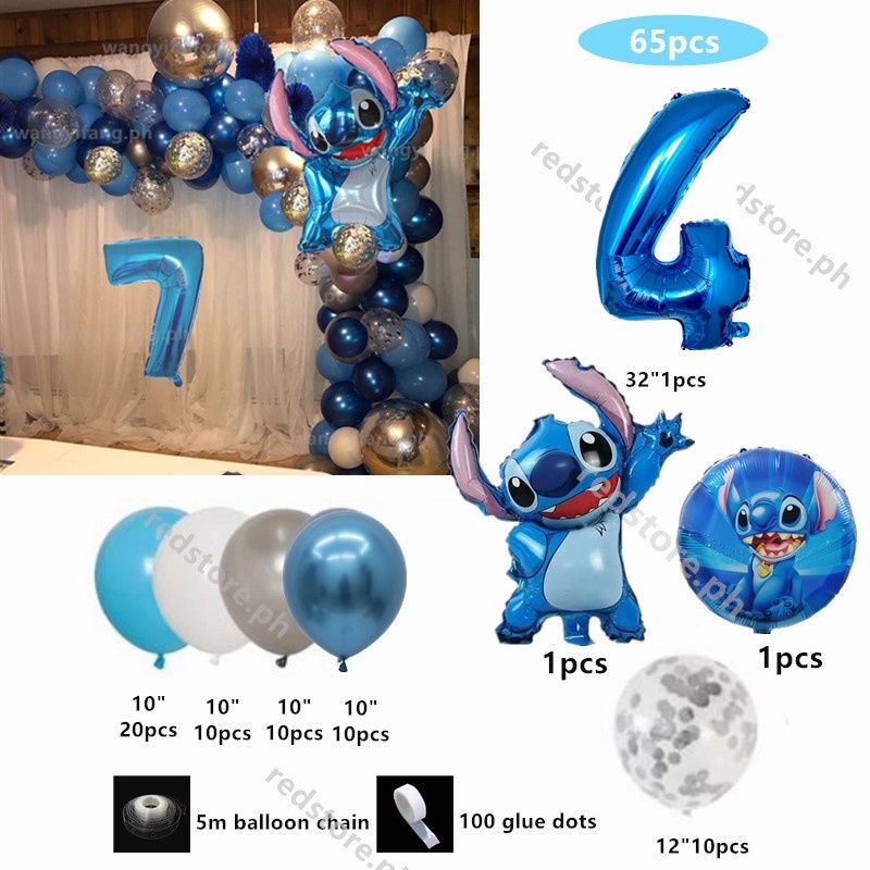 65pcs Lilo&Stitch themed balloon birthday party decoration Stitch foil ...