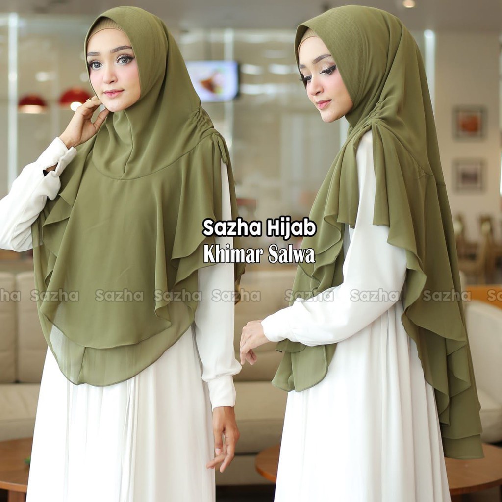 Khimar Draws Pet Salwa 2 Ori Sazha Hijab | Shopee Philippines