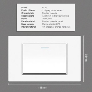 DK COD tempered glass Light Switch Wall swtich Black white gold 118MM ...