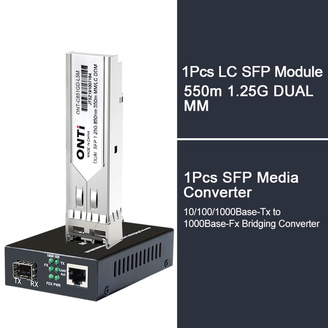SFP Fiber to RJ45 Media Converter SFP 10/100/1000M Ethernet Converter ...