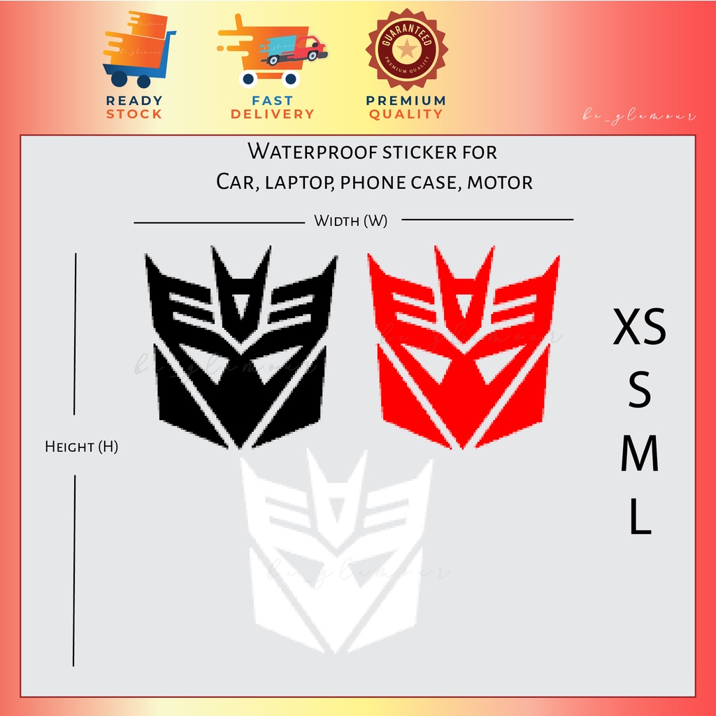 Transformers Decepticons sticker reflective Autobots Cybertron stiker ...
