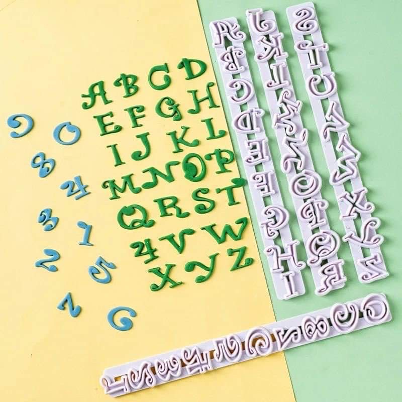 White alphabet and number cutter set alphabet and number cookie cutter ...