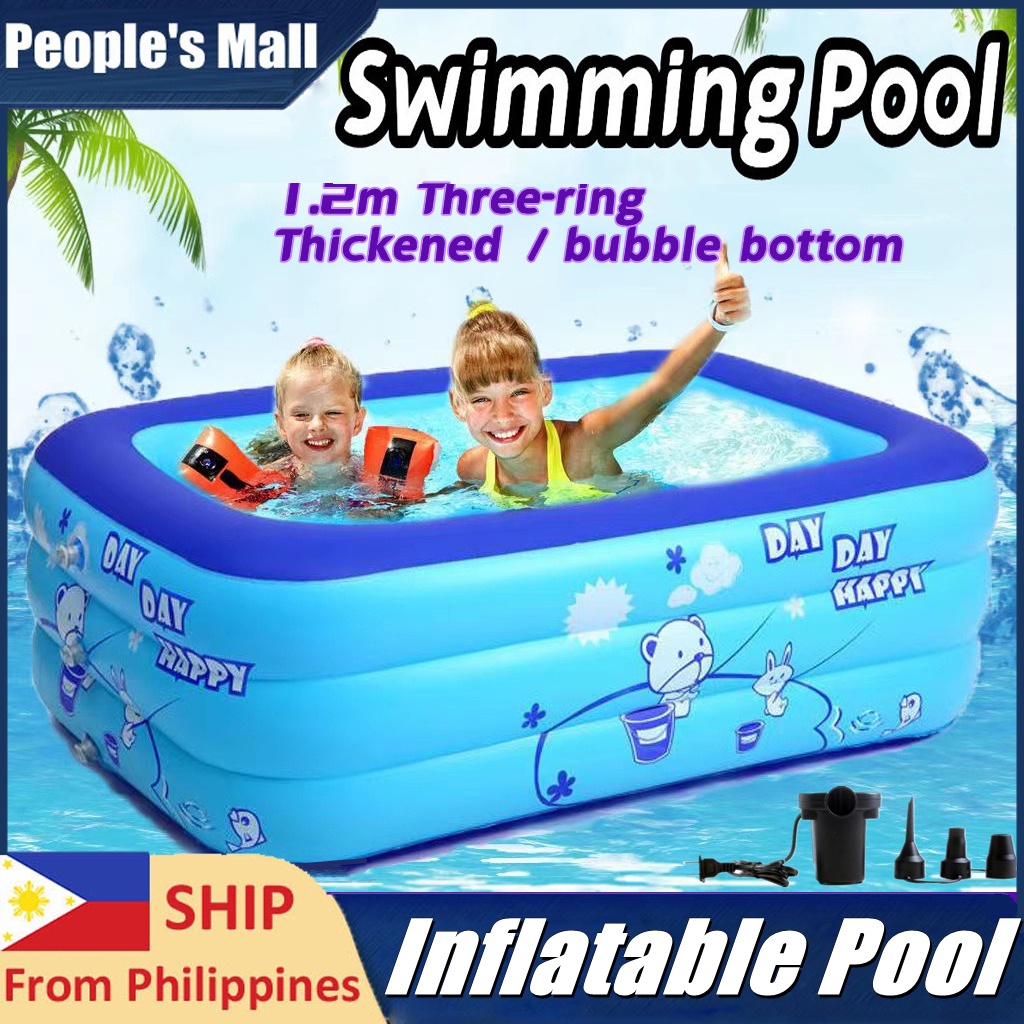 【Spot】1.2M/1.1M Inflatable Swimming Pool For Children Kids Outdoor Baby ...