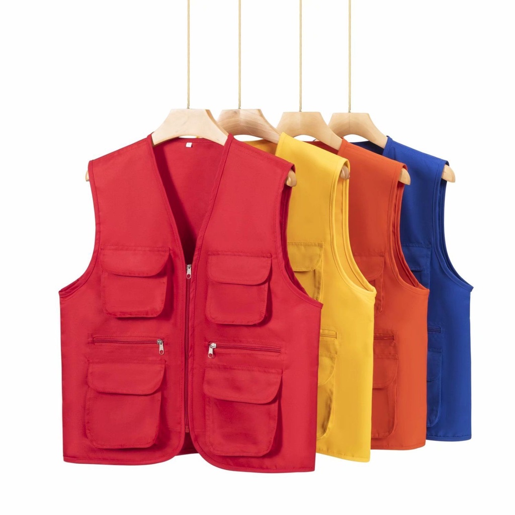 Volunteer vest multi multi-Pocket Printing Beauty Group Safety ...