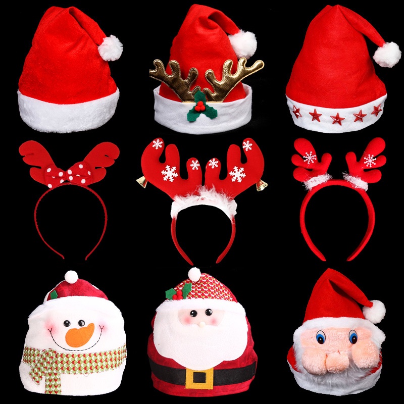 Adult & Kid Ribbon Christmas Hat Christmas Hairbond Hats | Shopee ...