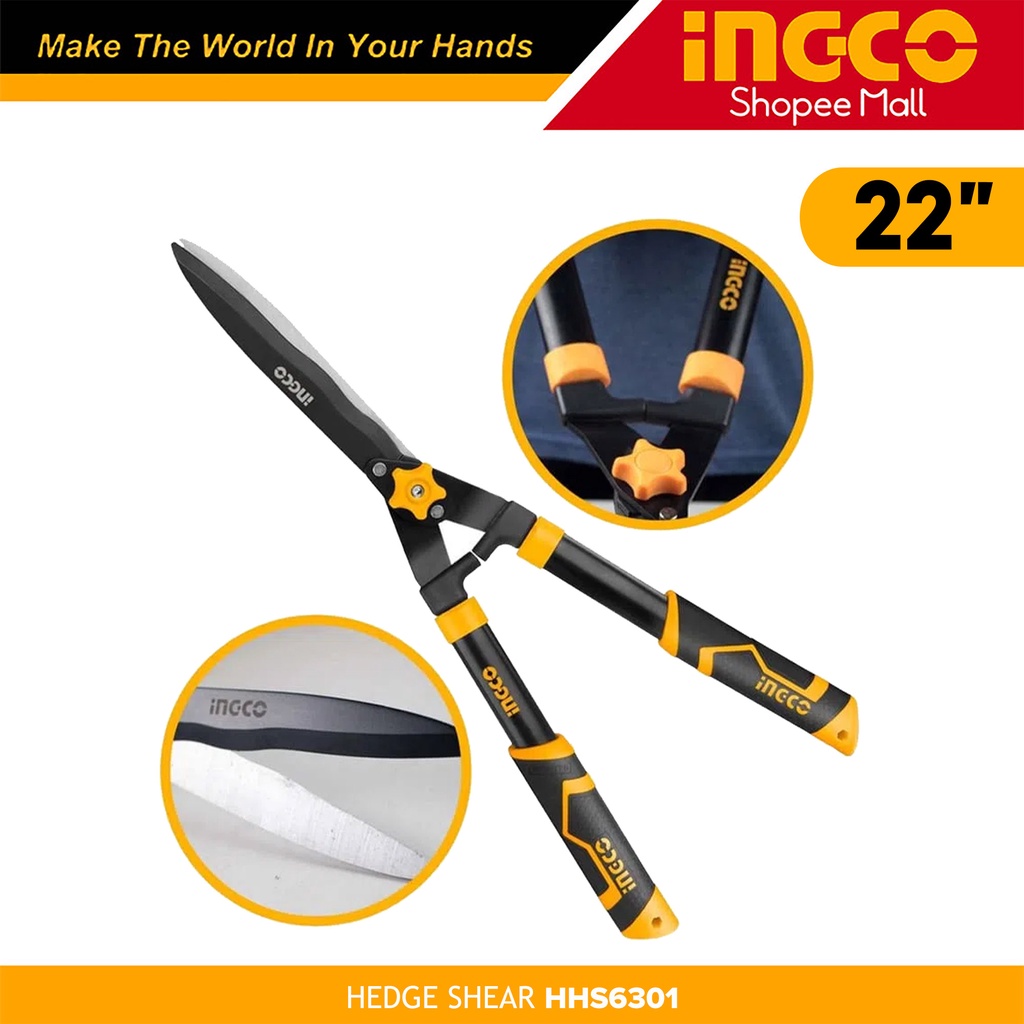 INGCO HHS6301 Grass Hedge Shear 22" for Garden Gardening Tool _H ...