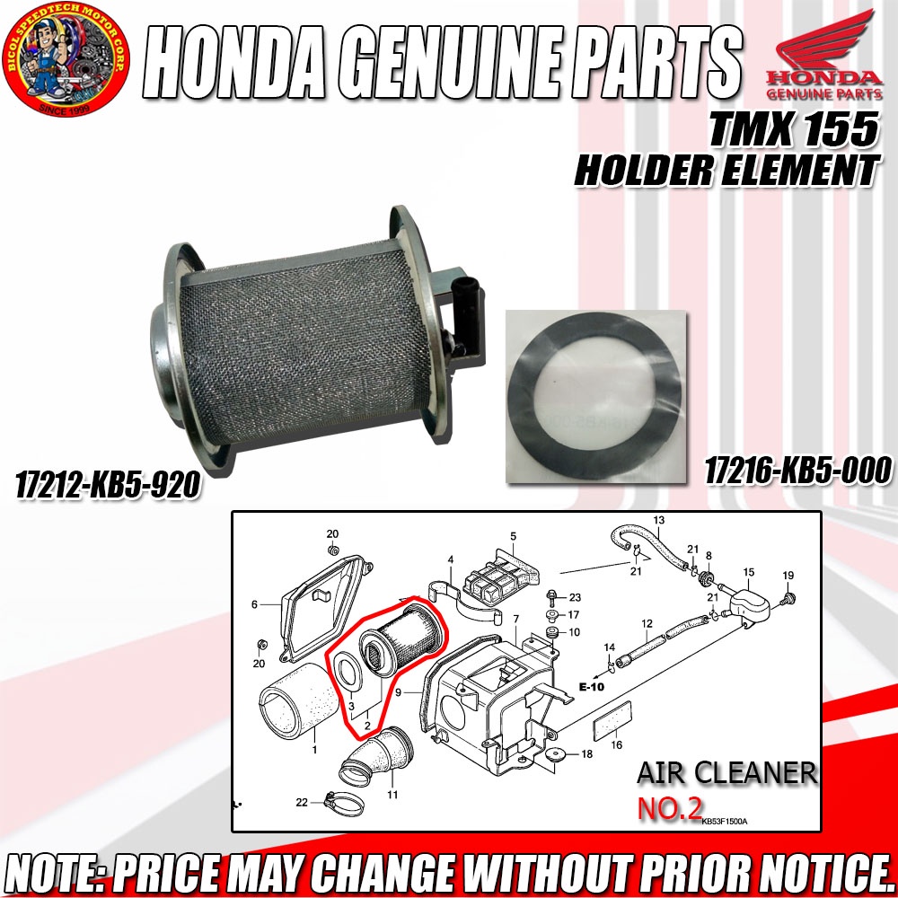 TMX155 HOLDER ELEMENT (HPI) (Genuine: 17212-KB5-920) | Shopee Philippines