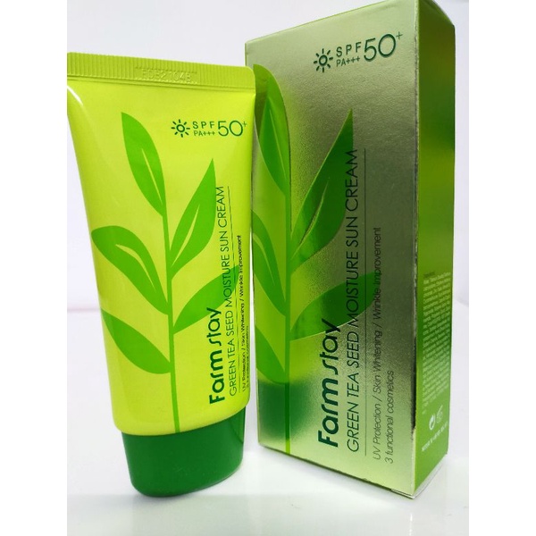 Farm stay green tea seed moisture sun cream SPF 50+pa+++(70g) | Shopee ...