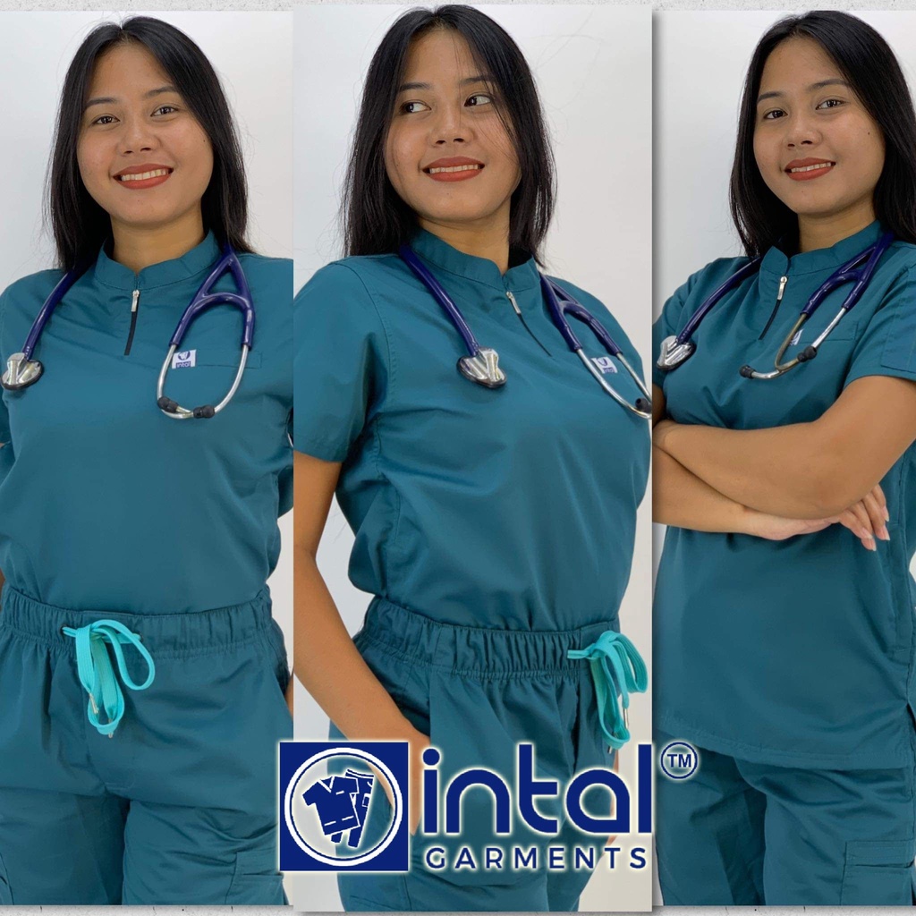 INTAL SCRUBSUIT 028 Elite MAPAGMALASAKIT Zip-Up Chino Collar Cargo 6 ...