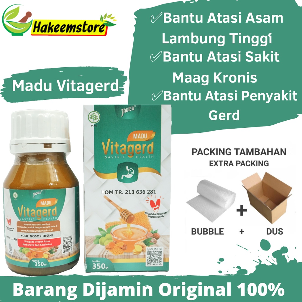 Vitagerd Honey Contents 350gr Medicine for Stomach Acid for Gerd Ulcers ...