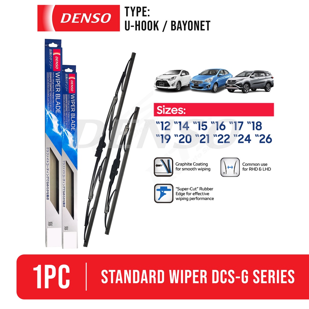 Denso Standard Windshield Wiper Blade with Graphite Coating 12 14 16 17 ...