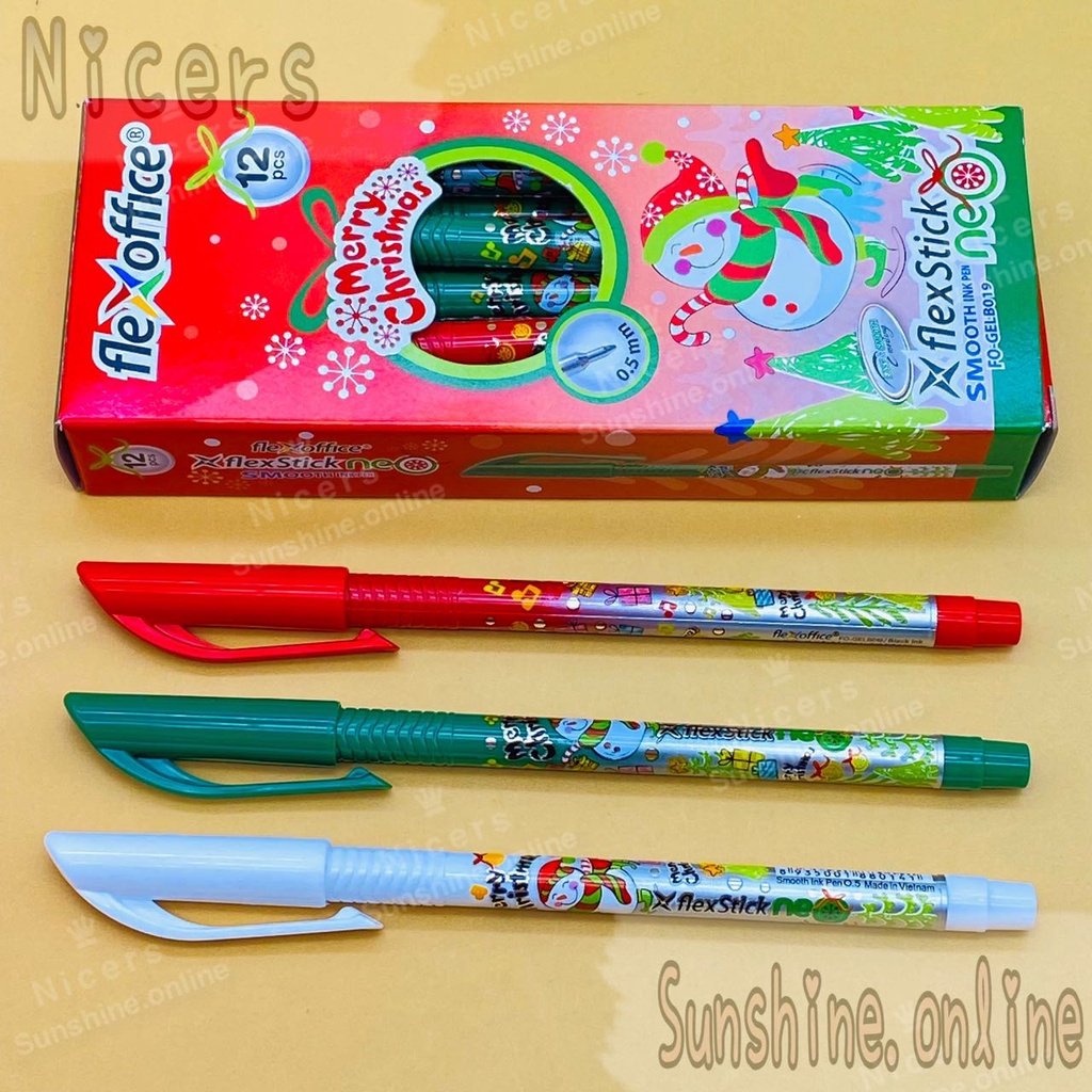 12pcs 0.5/0.7mm original Flexoffice flexstick smooth ink pen ballpen ...