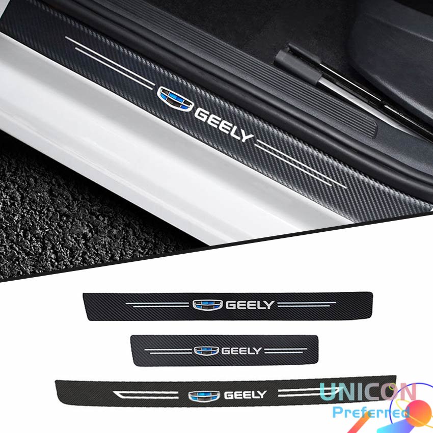 9Pcs/Kit Carbon Fiber Auto Door Sill plate Sticker for Geely Okavango ...