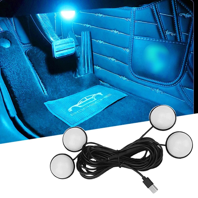 LED Car Foot Ambient Lights 3 Colors Auto Home Party Atmosphere ...