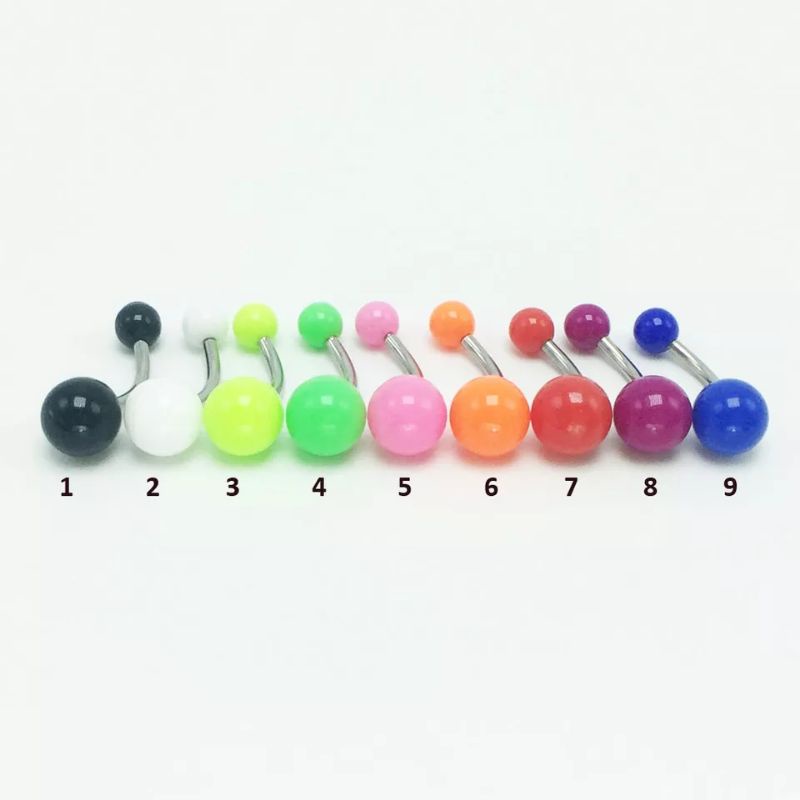 Short stem bioplastic navel piercing 6 - 8 - 10mm | Shopee Philippines