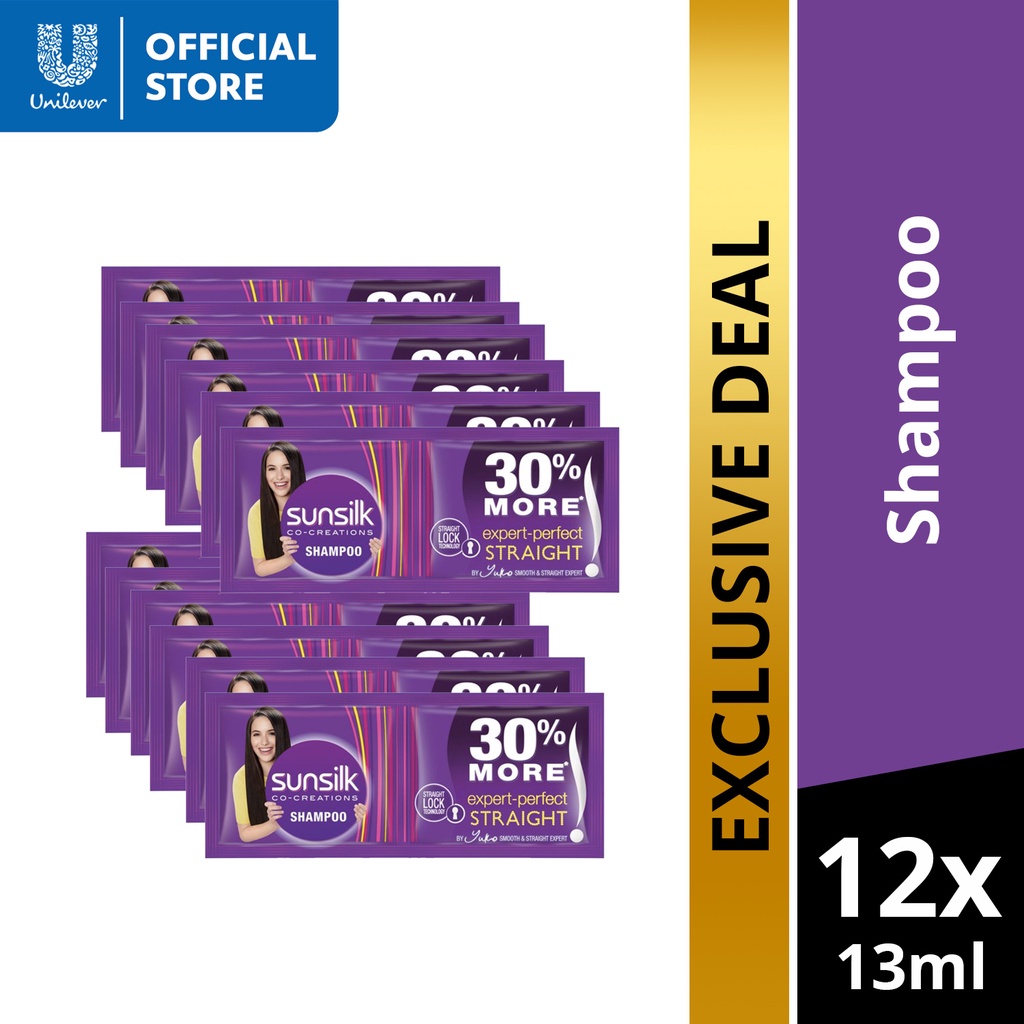 [SET OF 12] Sunsilk Shampoo Expert-Perfect Straight 13ML | Shopee ...