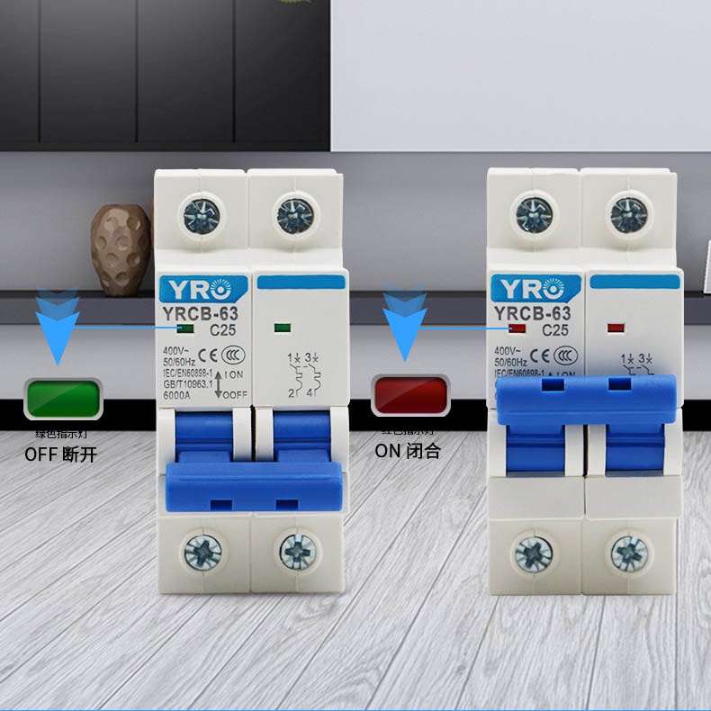 1P/2P/3P/4P Curve C MCB 220V 4.5KA AC Mini Circuit Breaker 6A/10A/16A ...