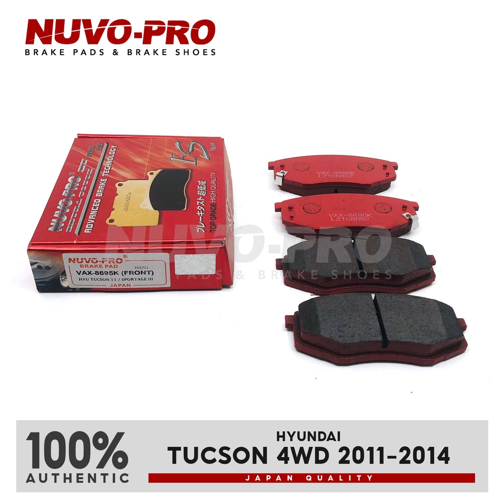 Nuvo-Pro Brake Pad Front Hyundai Tucson 4WD 2009-2015 VAX-8695K SET ...