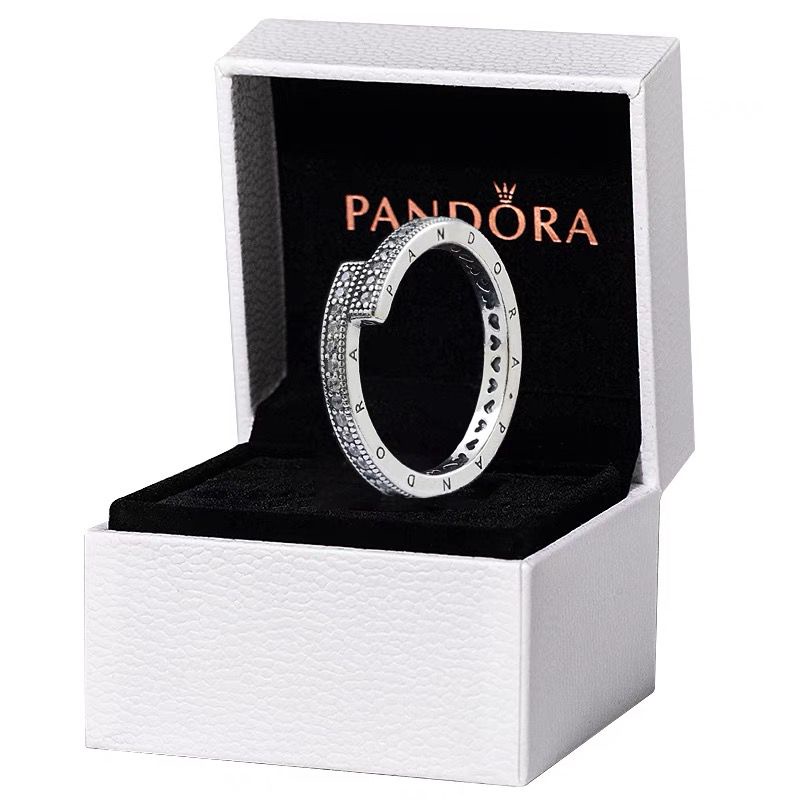 Pandora Ring With Box Promise Ring 925 Silver Pav Micro-Set Diamond ...