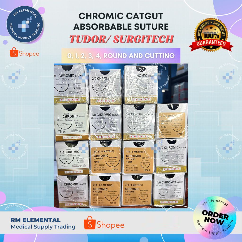 Chromic Catgut Absorbable Suture 0, 1, 2, 3, 4 Round and Cutting ...