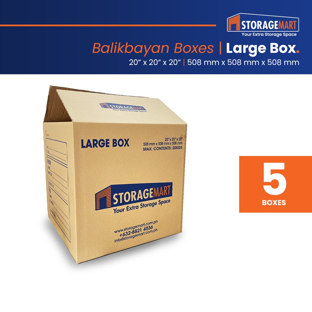 StorageMart Balikbayan Box 20"x20"x20" (5pcs) | Shopee Philippines