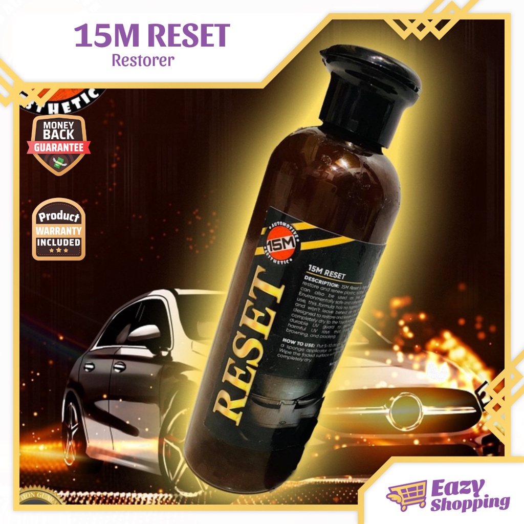 CAR RESET by 15M Restore And Renew Faded Plastic, Rubber, Vinyl Restore ...