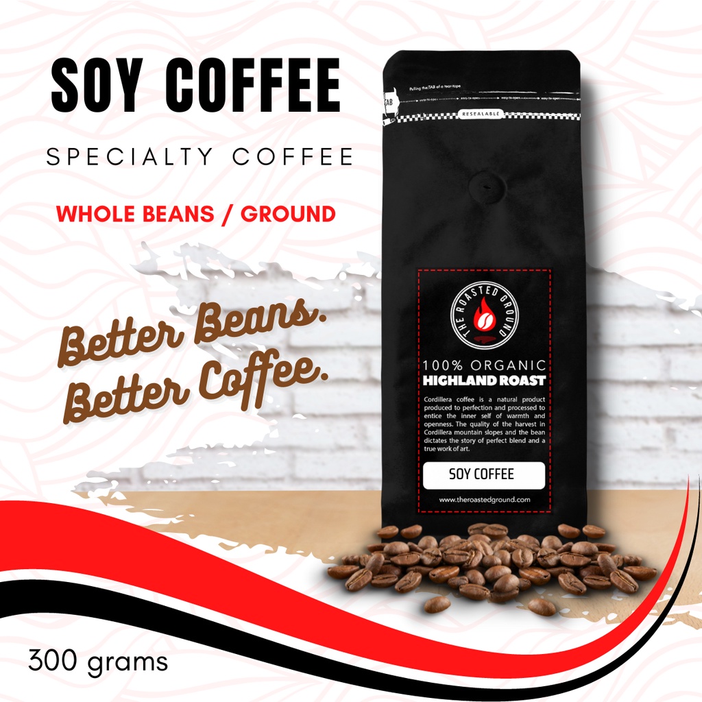 Soy Coffee - 300g - Premium Coffee (Whole Beans / Ground) | Shopee ...