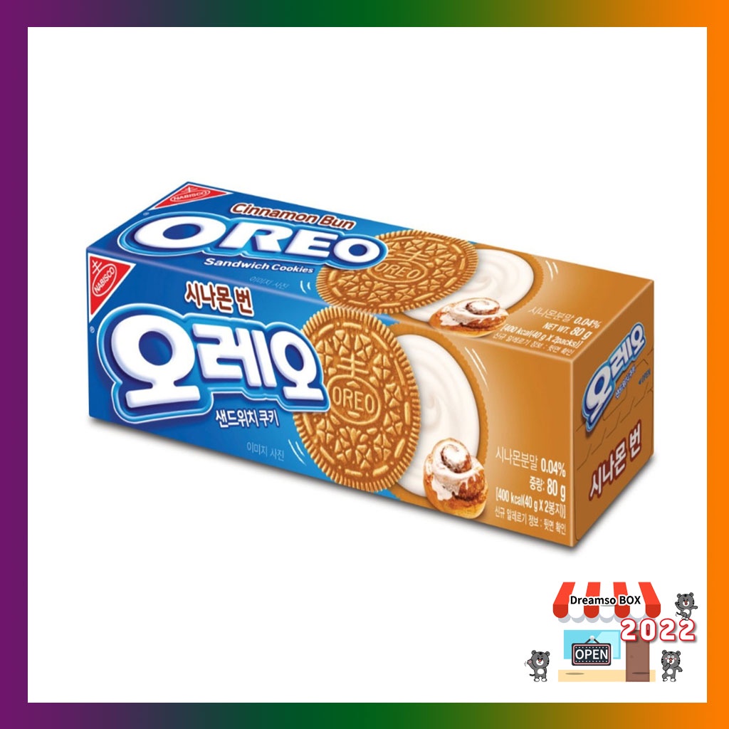 Oreo Cinnamon Bun Sandwich Cookie 80g/ Dessert Cookies/ Korean Snack ...