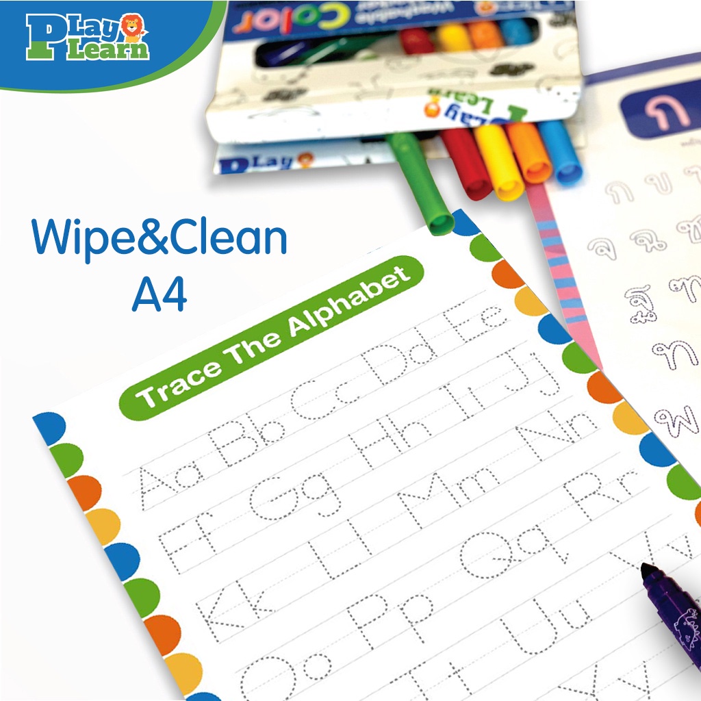 Play Plearn Kid A4 Wipe and Clean Pad - Practice Writing - Activity Pad ...