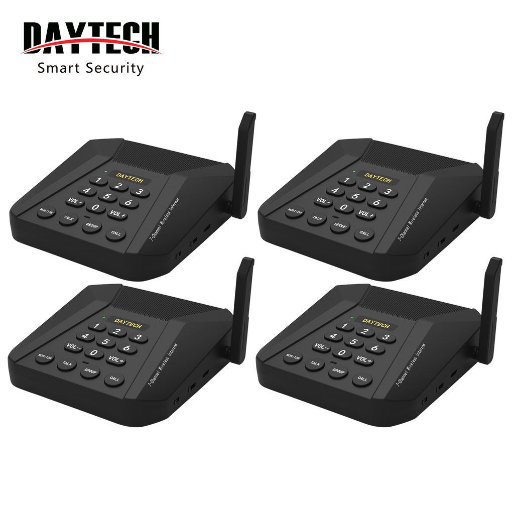Daytech Wireless Office Intercom System Type-C Charging Multi-channel 1.5KM Long Range No Phone ...