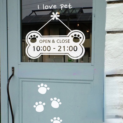 Customized Open Close Store Business Hours Vinyl Wall Sticker Cute ...