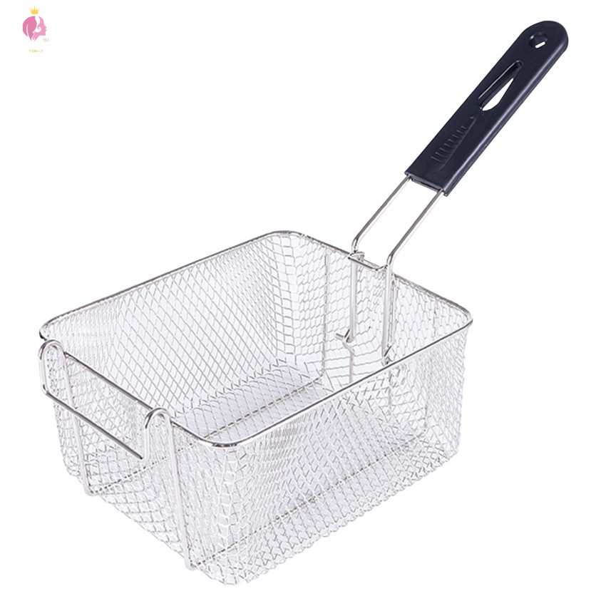 Stainless Steel Fryer Basket, Chip Serving Fry Baskets with Plastic ...