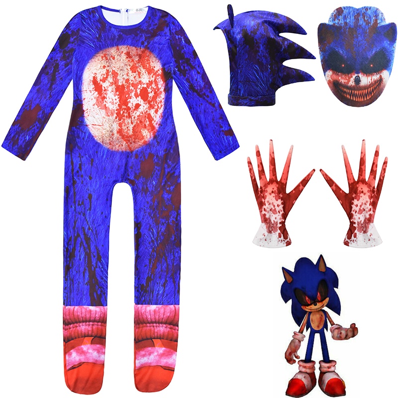 Sonic The Hedgehog Cosplay Costume Cartoon Jumpsuit Kids Game Character ...